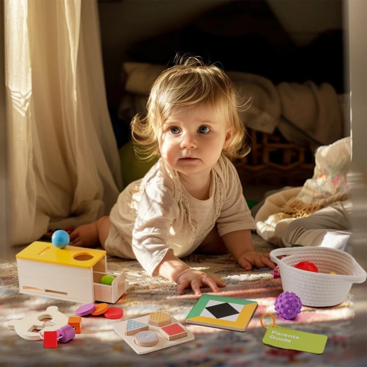 HBK Montessori Baby Toy Box Kit | Wooden Toy Set for Babies – Hunny ...
