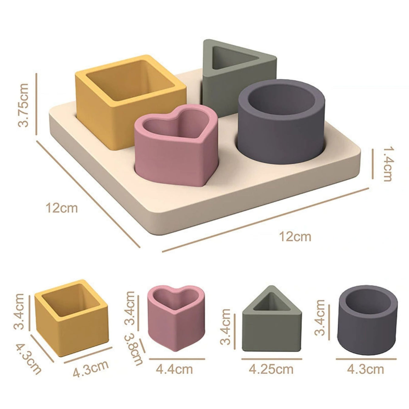 Hunny Bubba Kids - Silicone Shape Puzzle and Geometric stacker
