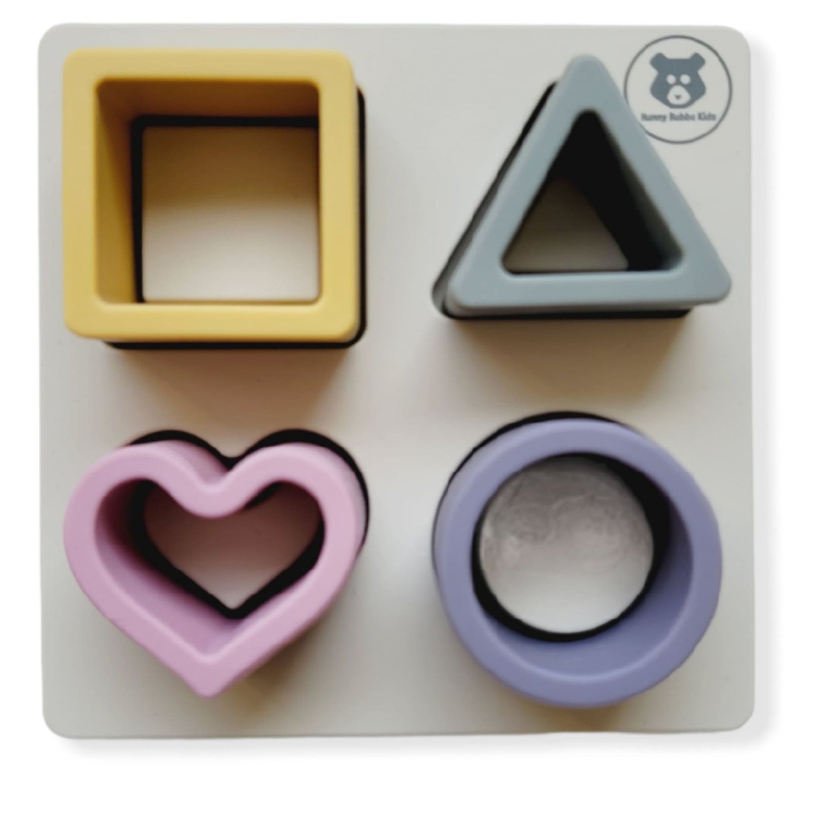 Hunny Bubba Kids - Silicone Shape Puzzle and Geometric stacker