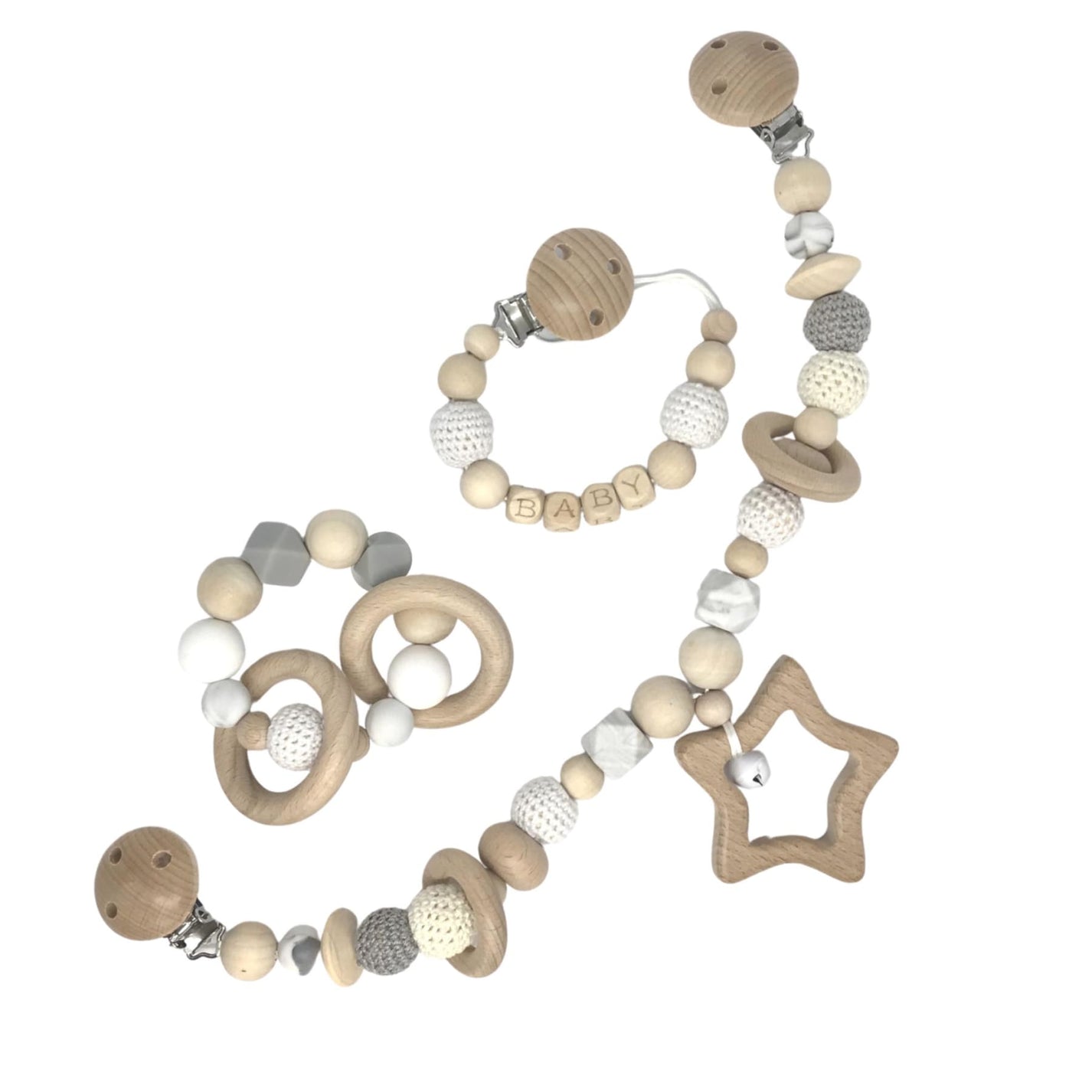 Wooden Personalized Pacifier Clip Set | Customize Pacifier Holder| HBK ...