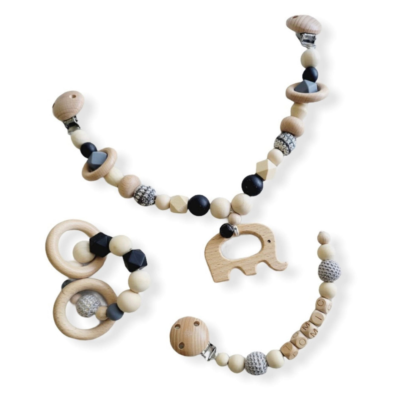 Wooden Personalized Pacifier Clip Set | Customize Pacifier Holder| HBK ...