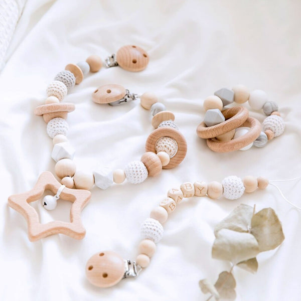 Wooden Personalized Pacifier Clip Set | Customize Pacifier Holder| HBK ...